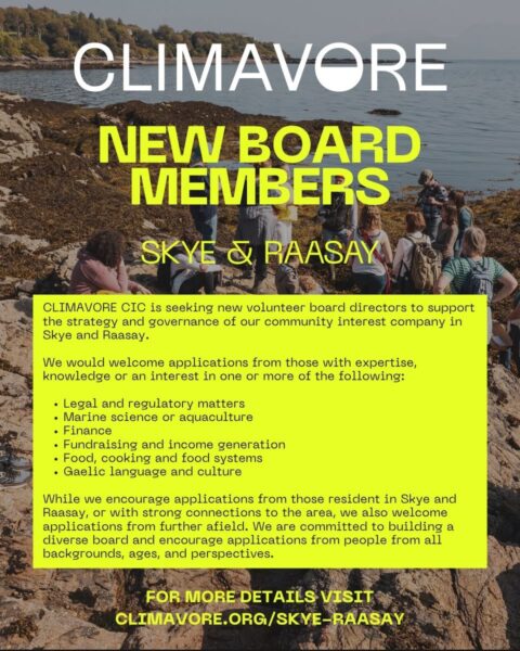 CLIMAVORE seeks new board members (apply by 8 June) | Skye Climate Action